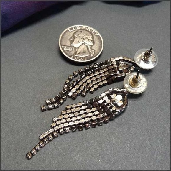 Jewelry | 196s Chandelier Pierced Rhinestone Earrings Exceptional ...